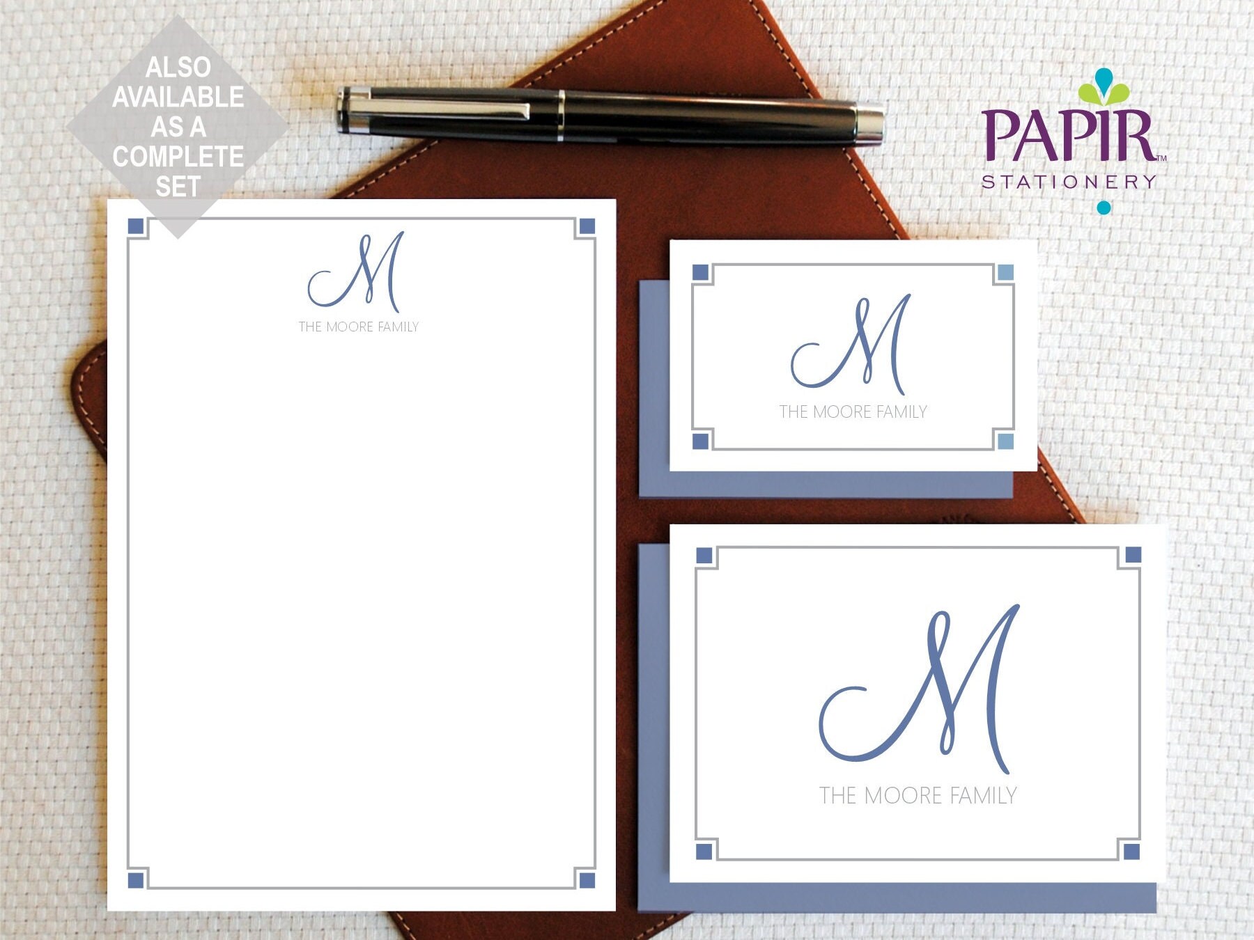 Personalized Notepad, ELEGANT MONOGRAM Note Pad, Personalized Family ...