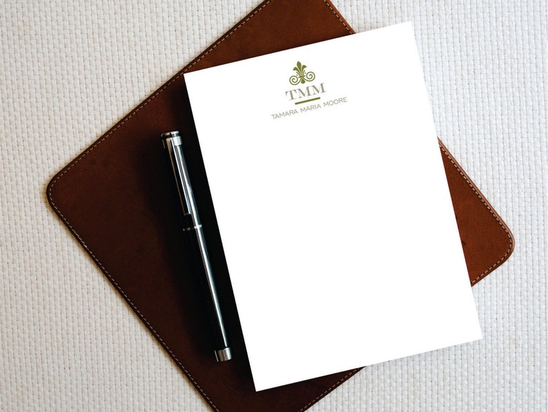 Personalized Notepad, Name, Initials, Personalized Stationery,fleur DE ...