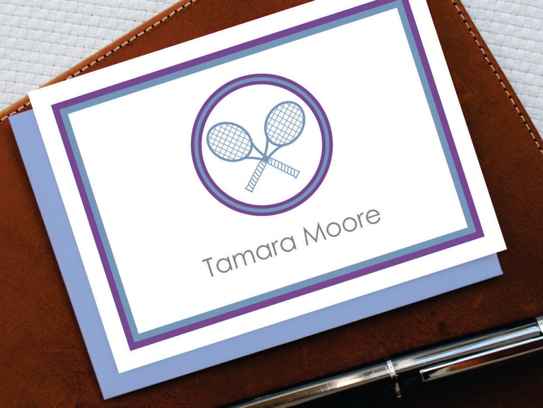 Tennis Thank You Note Cards Set, TENNIS SEAL Note Cards, Tennis Themed ...