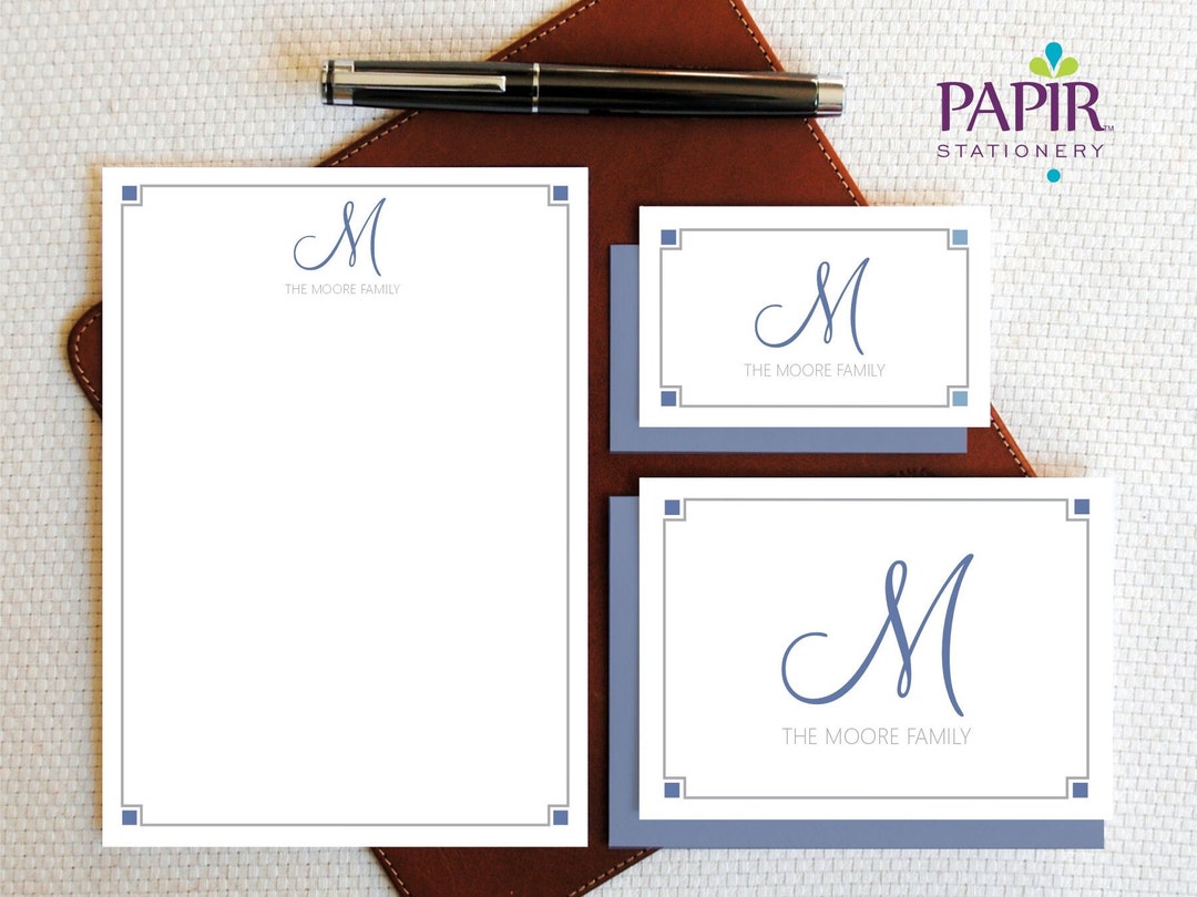 Family Personalized Stationery - Monogram Stationary - ELEGANT Monogram ...