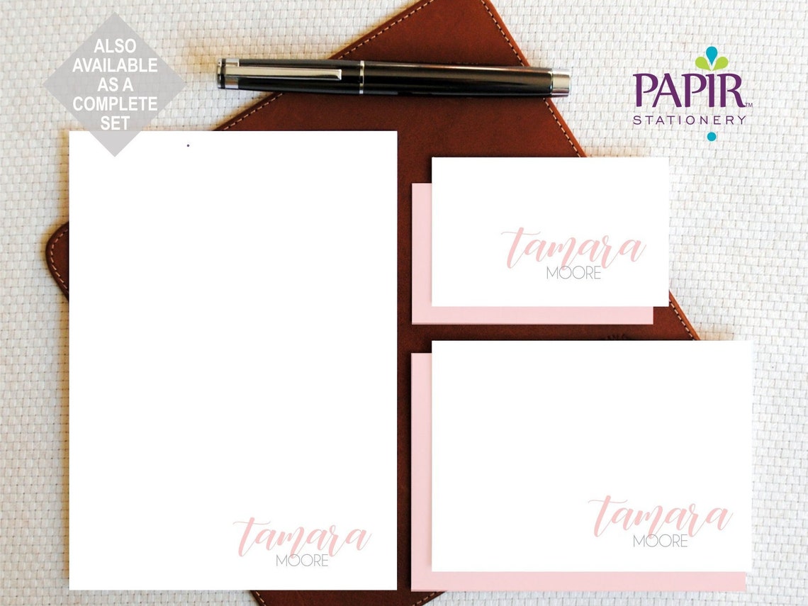 Personalized Note Cards With Name in Calligraphy Script | Etsy