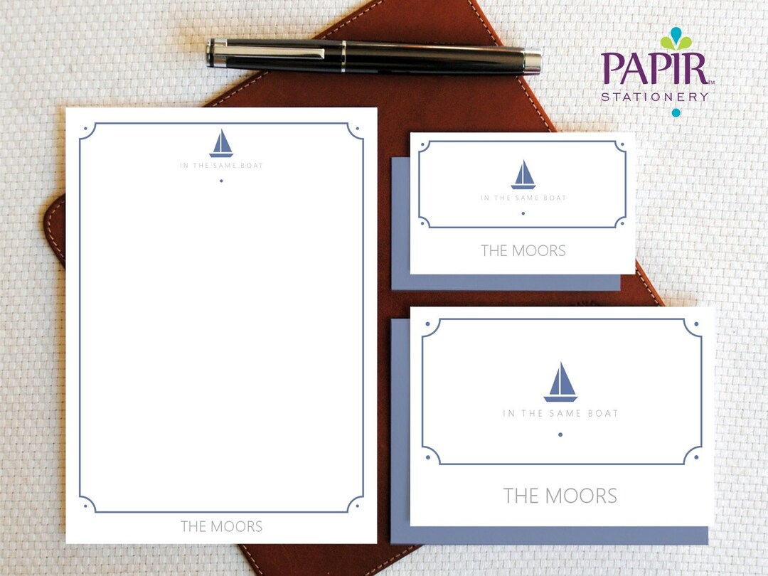 Family Stationery, Family Stationary Set, Nautical Stationery, Sailboat ...