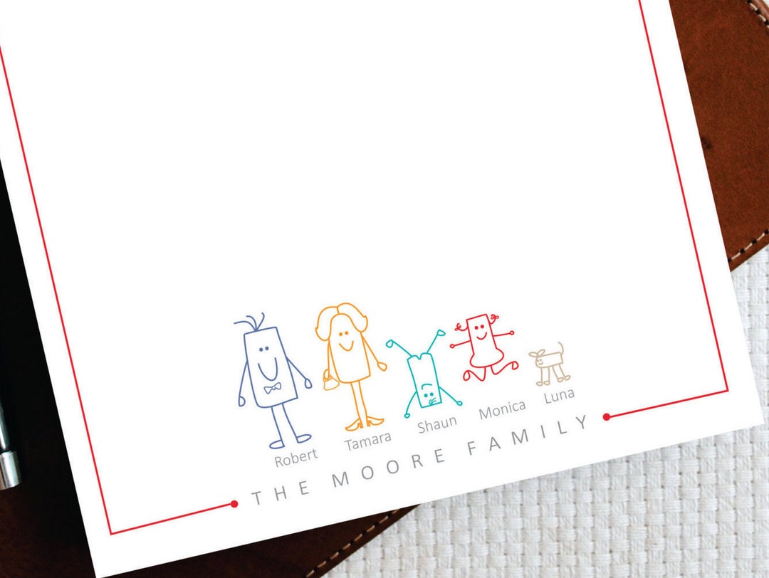 Family Stationary Personalized Notepad – SQUARE CHARACTERS Custom ...