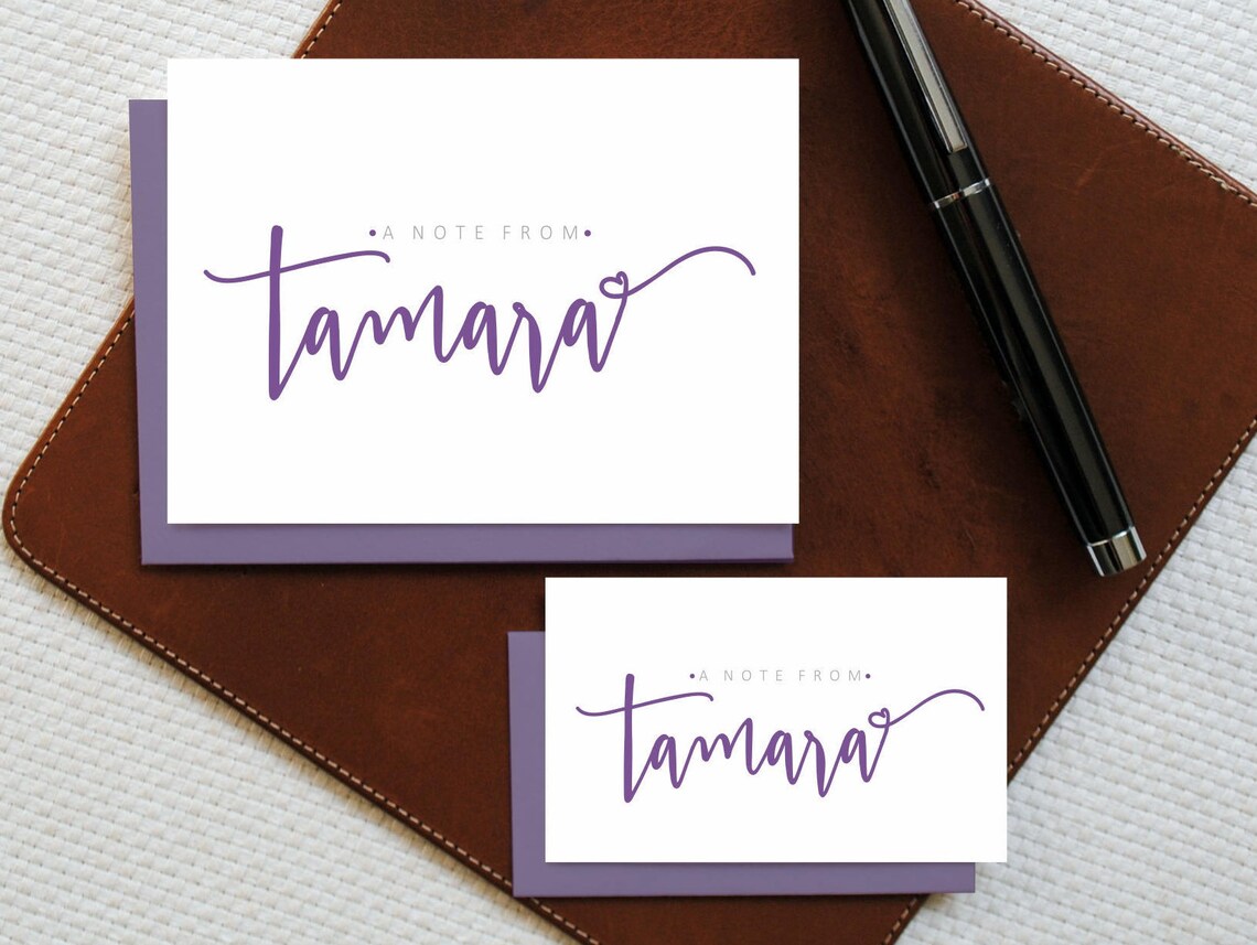 Monogrammed Note Cards Monogram Stationery Set SCRIPT - Etsy