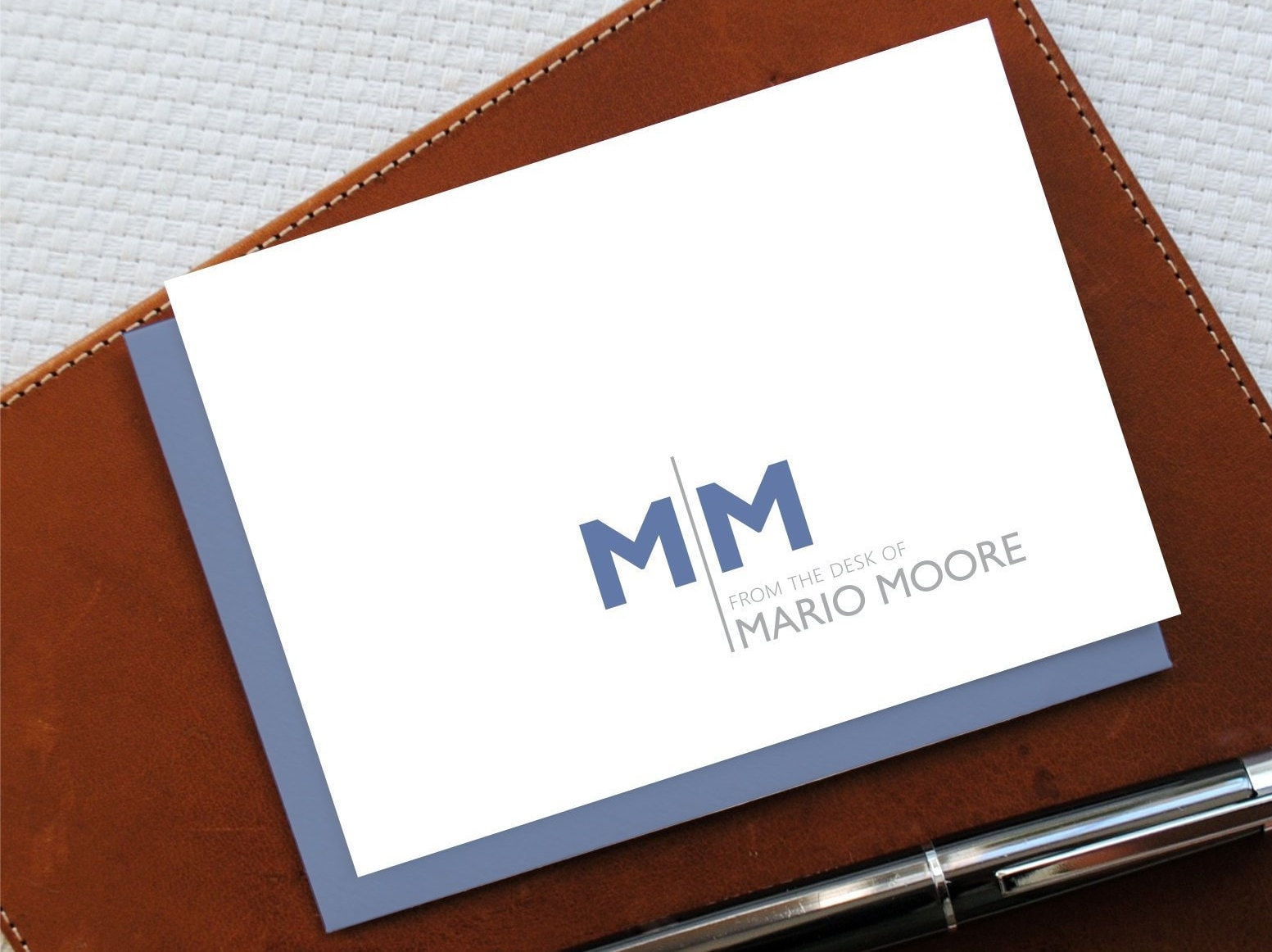 From the Desk of Monogram Note Cards With Initials and Name, Masculine ...