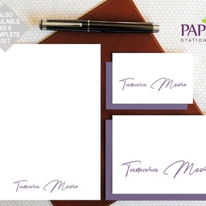 Handwritten Style Calligraphy Monogram Note Cards, Personalized ...