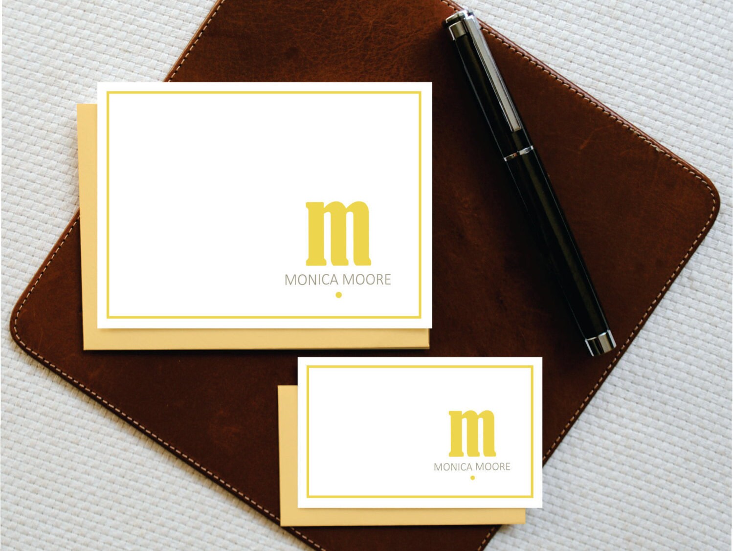 MODERN MONOGRAM Personalized Note Cards, Personalized Stationary Set ...