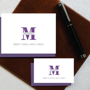 Personalized Stationery Family Name Stationery Monogrammed Note Card ...