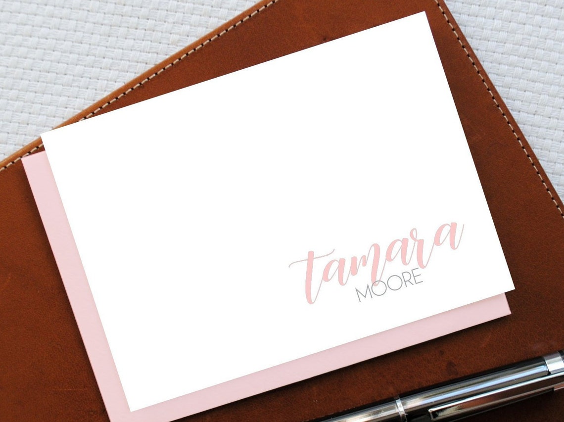 Personalized Stationery With Name in Calligraphy Script, Custom ...