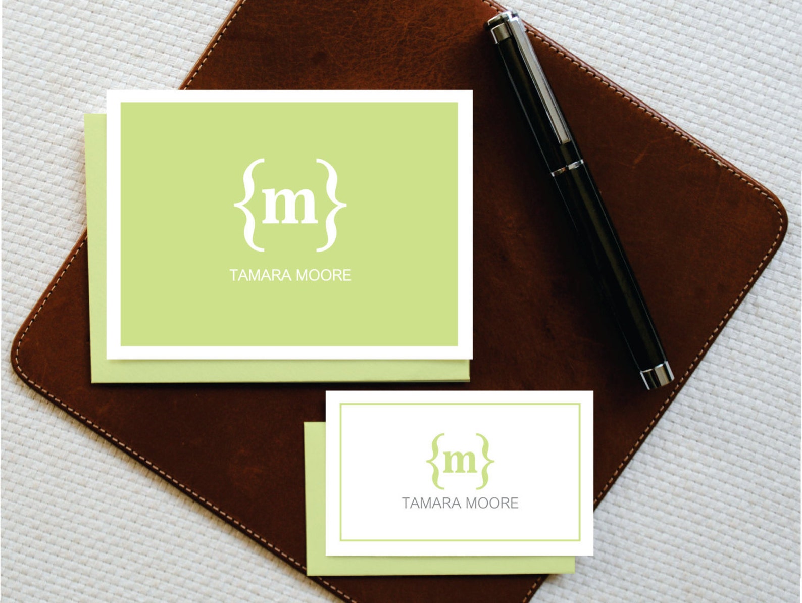 Personalized Note Cards, PARENTHESIS MONOGRAM Note Card Set, Custom ...