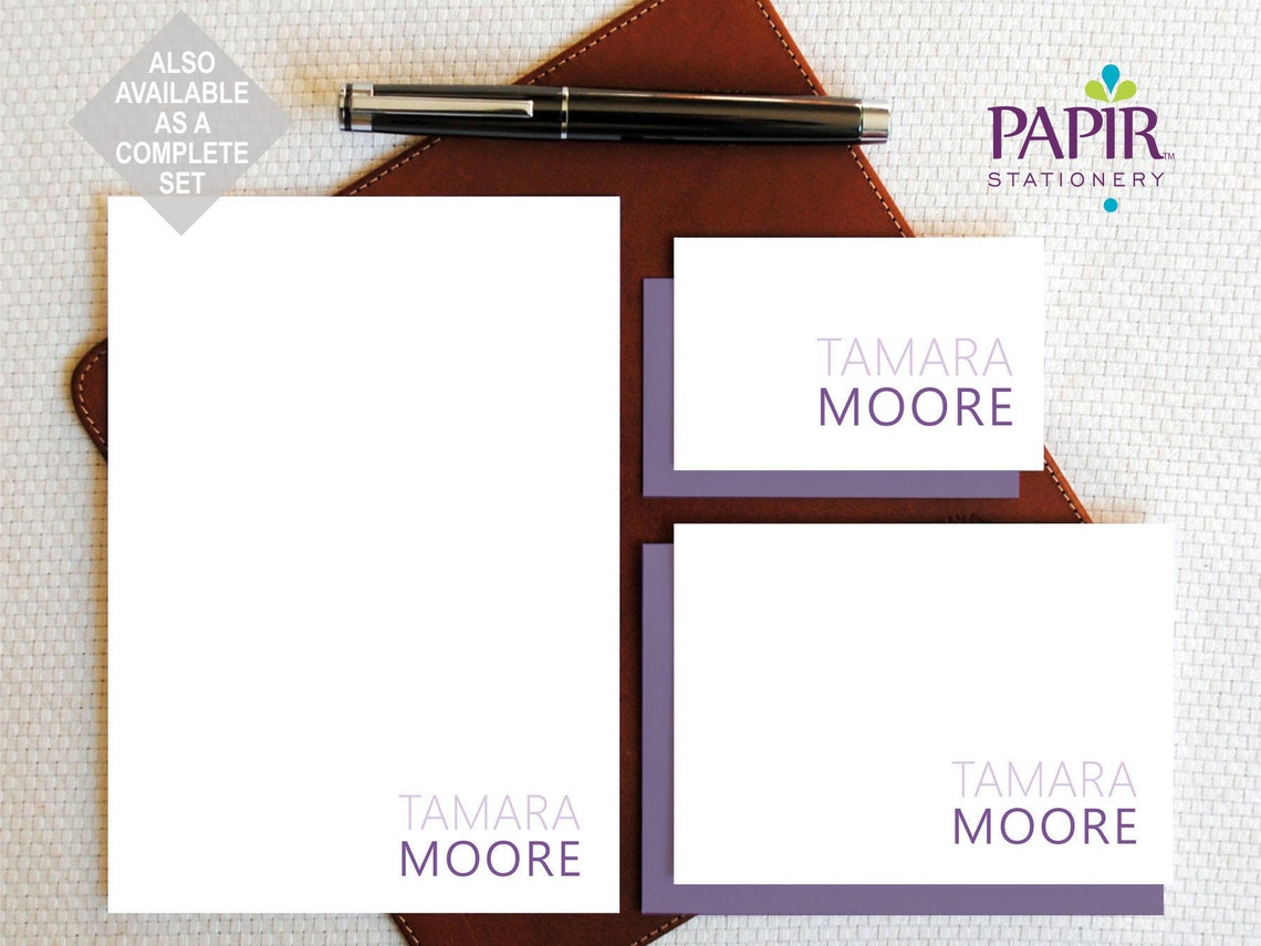 Personalized Stationery Notepad, Custom Printed Name Stationery, TWO ...