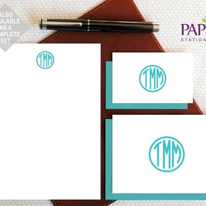 Circle Three Letter Monogram Notepad, Personalized Notepad, Custom Note ...