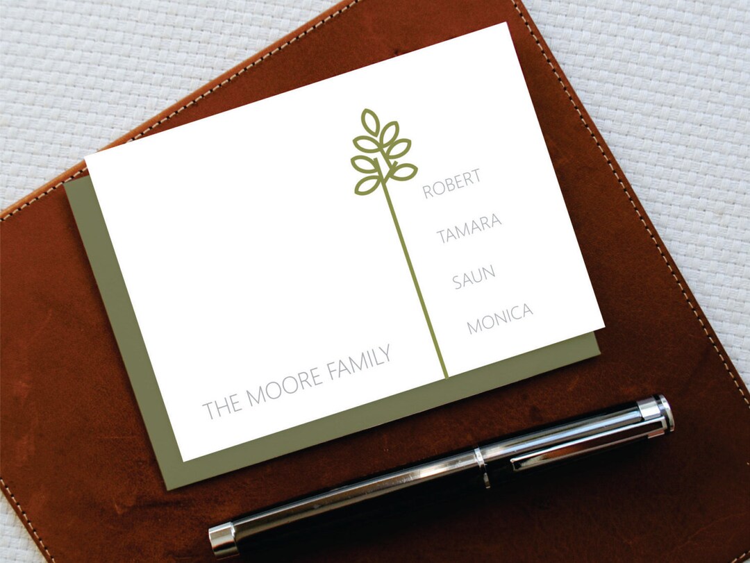 Personalized Stationery, Custom Note Card Set, FAMILY TREE, Family ...
