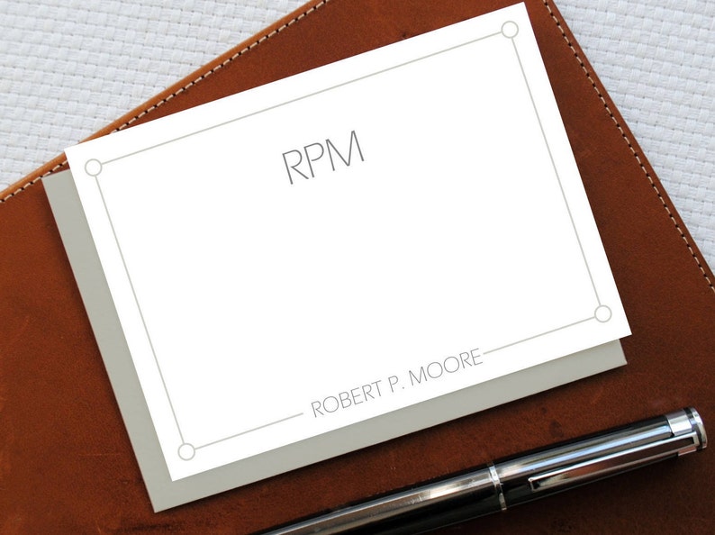 Monogrammed Note Cards Notepad Personalized Stationary - Etsy