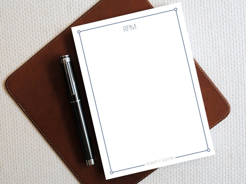 Monogrammed Note Cards Notepad Personalized Stationary - Etsy