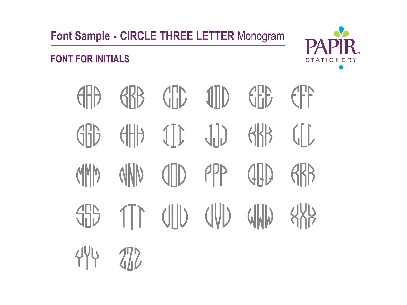 Circle Three Letter Monogram Notepad Personalized Notepad - Etsy