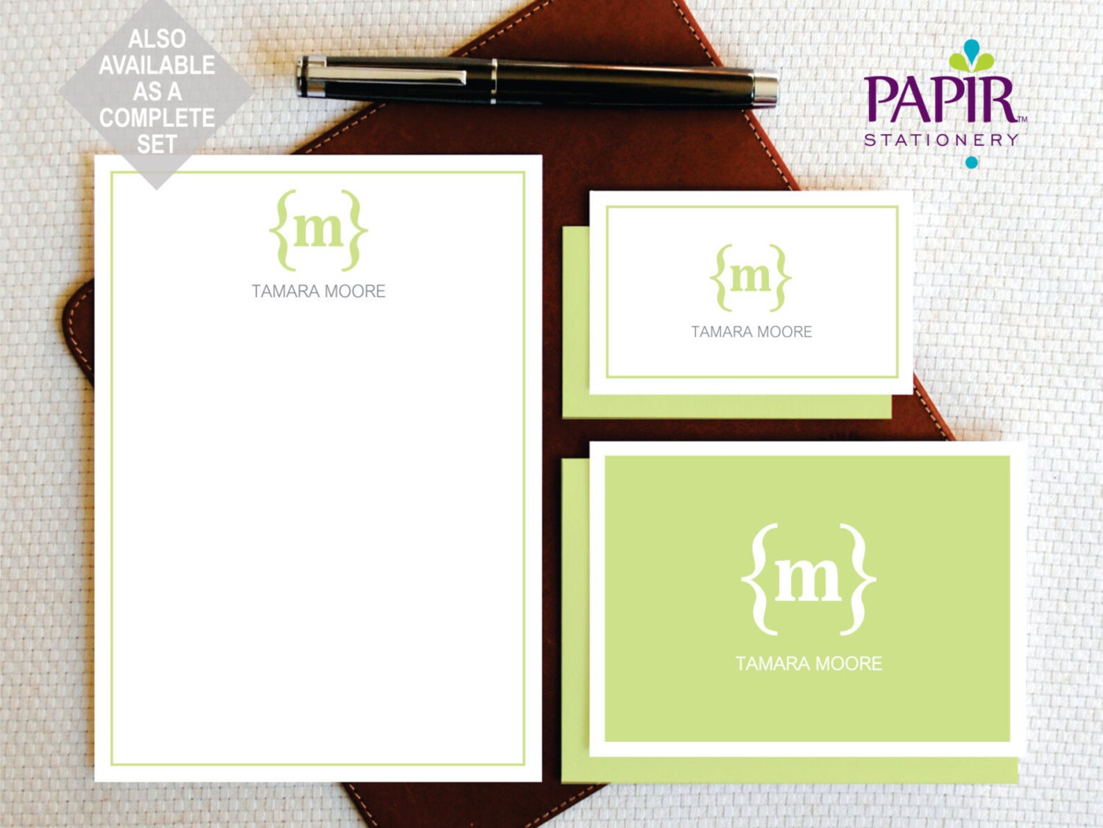 Personalized Note Cards, PARENTHESIS MONOGRAM Note Card Set, Custom ...