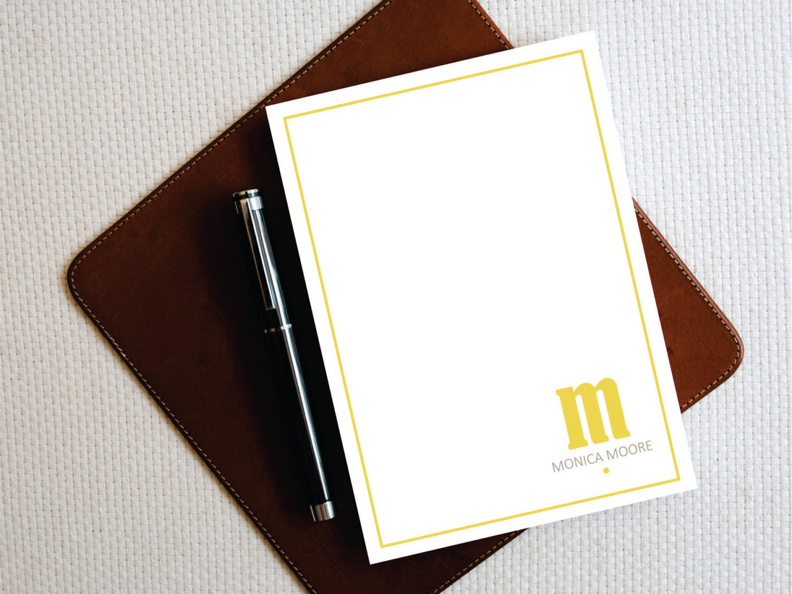 Personalized Notepad, MODERN Monogram,custom Personalized Stationary ...