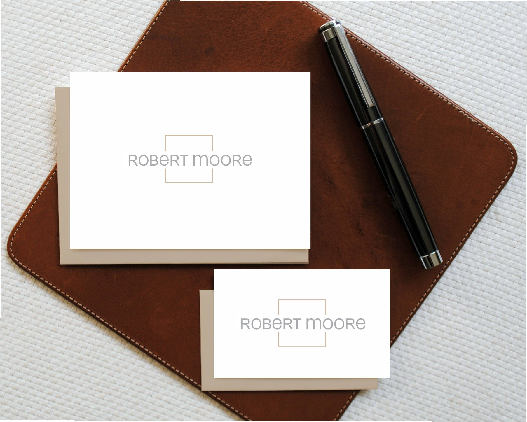 Personalized Stationery Set NEO Monogrammed Note Cards and | Etsy