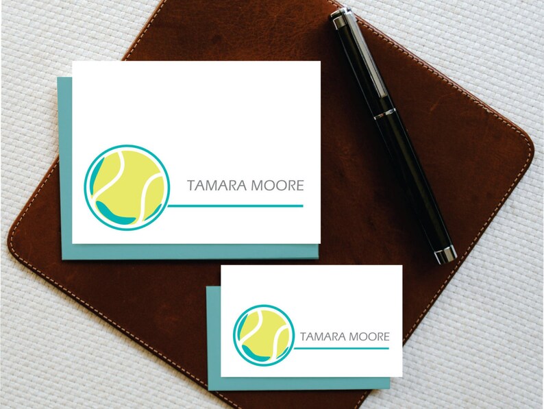 Tennis Note Cards Personalized Stationery ABSTRACT TENNIS | Etsy