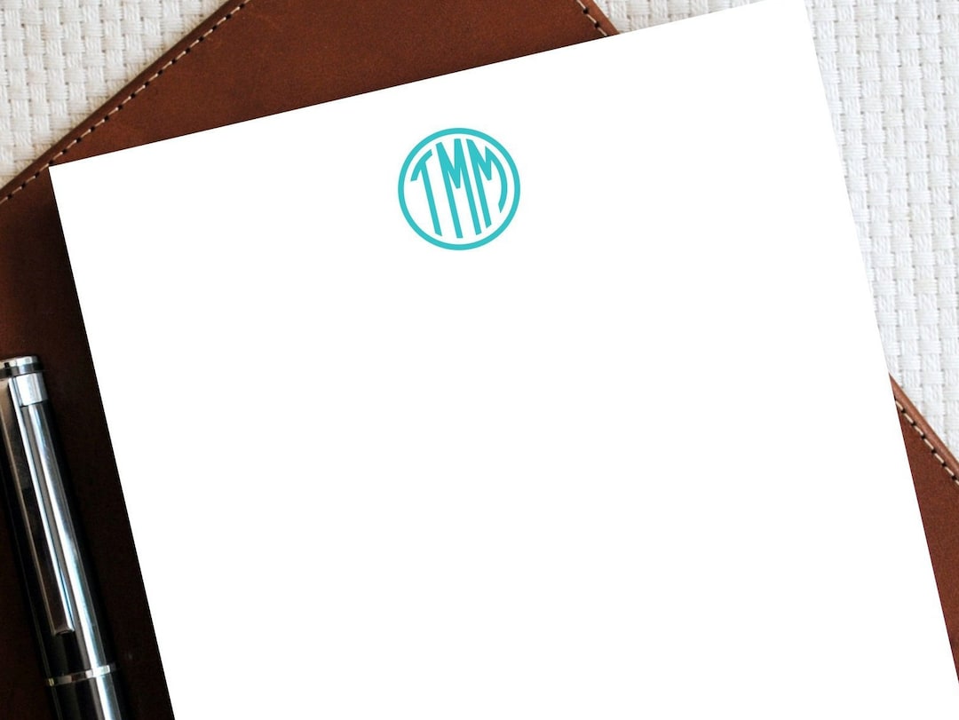Circle Three Letter Monogram Notepad, Personalized Notepad, Custom Note ...