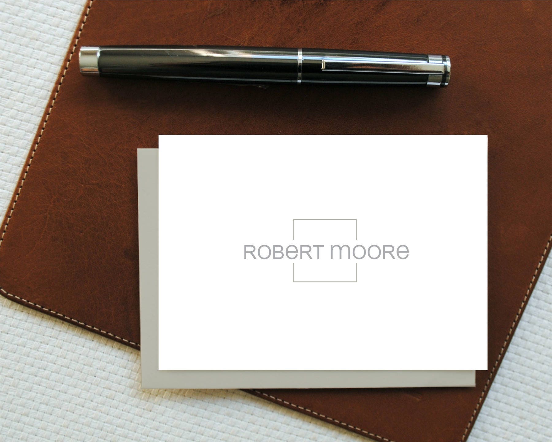 Personalized Stationery Set NEO Monogrammed Note Cards and | Etsy