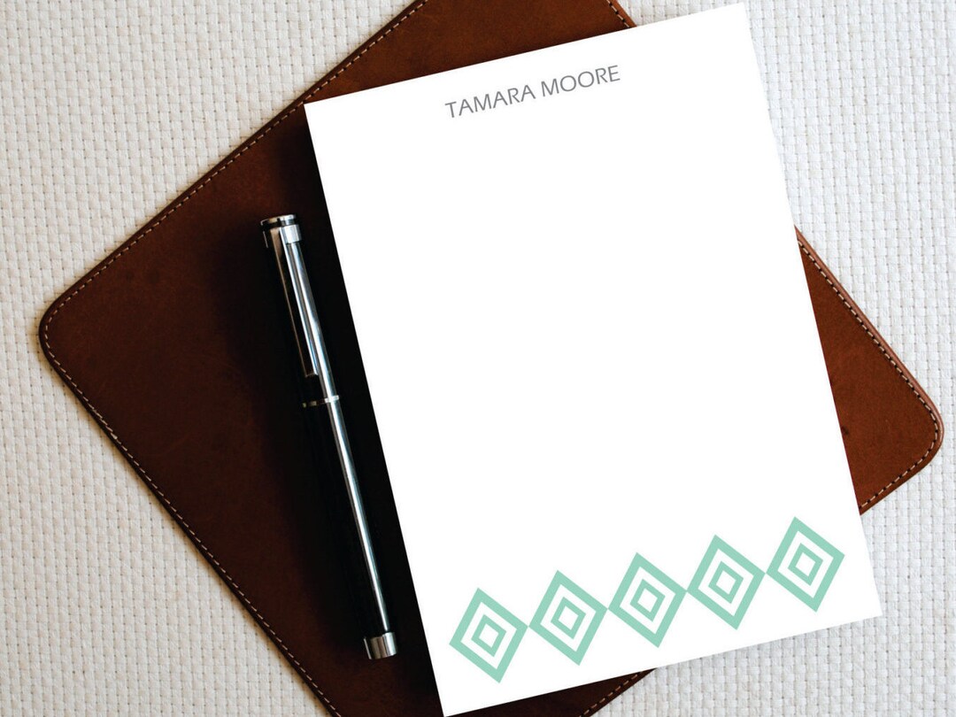 Personalized Notepad, Personalized Stationery, DIAMONDS Desk Note Pad ...