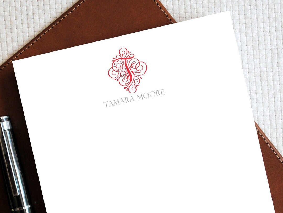 Vintage Monogram Personalized Notepad, Name and Initial Notepad ...