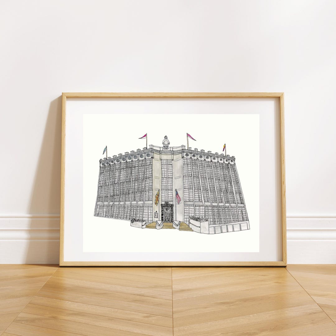 Higgins Armory Art Print | Worcester | Watercolor and Ink - Etsy