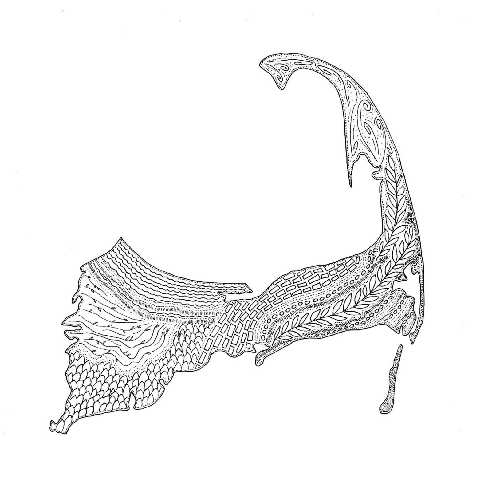 Cape Cod Map Ink Illustration 8x10 or | Etsy