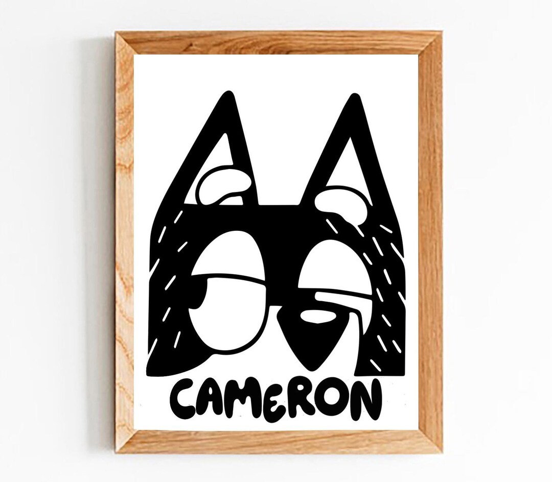 Bluey Wall Art, Print, Printable, Personalized, Name, Custom, Nursery ...