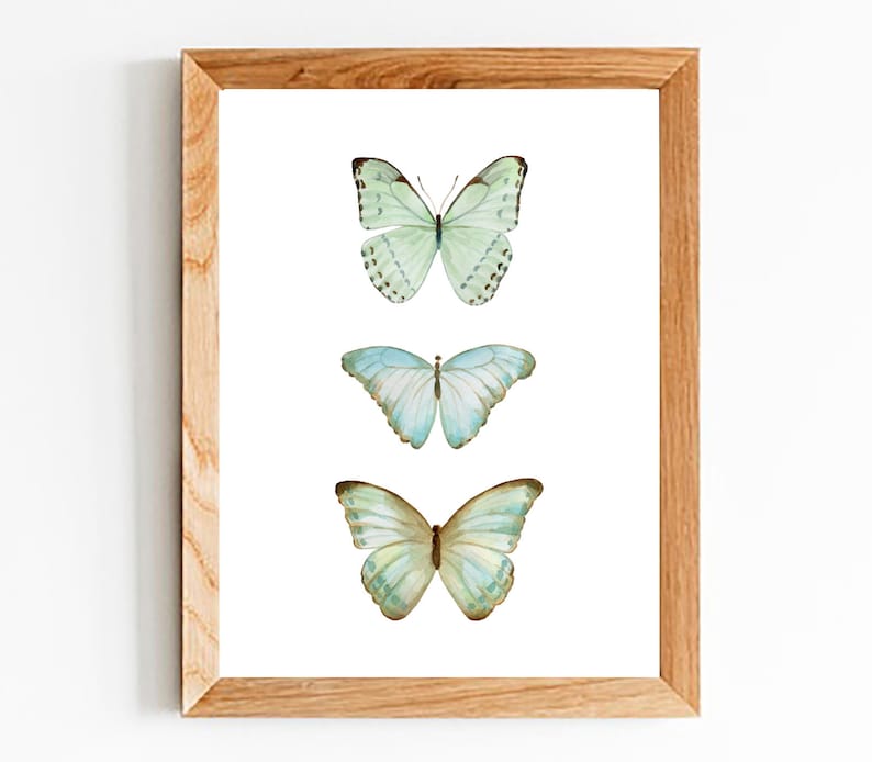 Butterfly Print, Home Decor, Teal, Green, Print, Wall Decor, Art, Wall ...