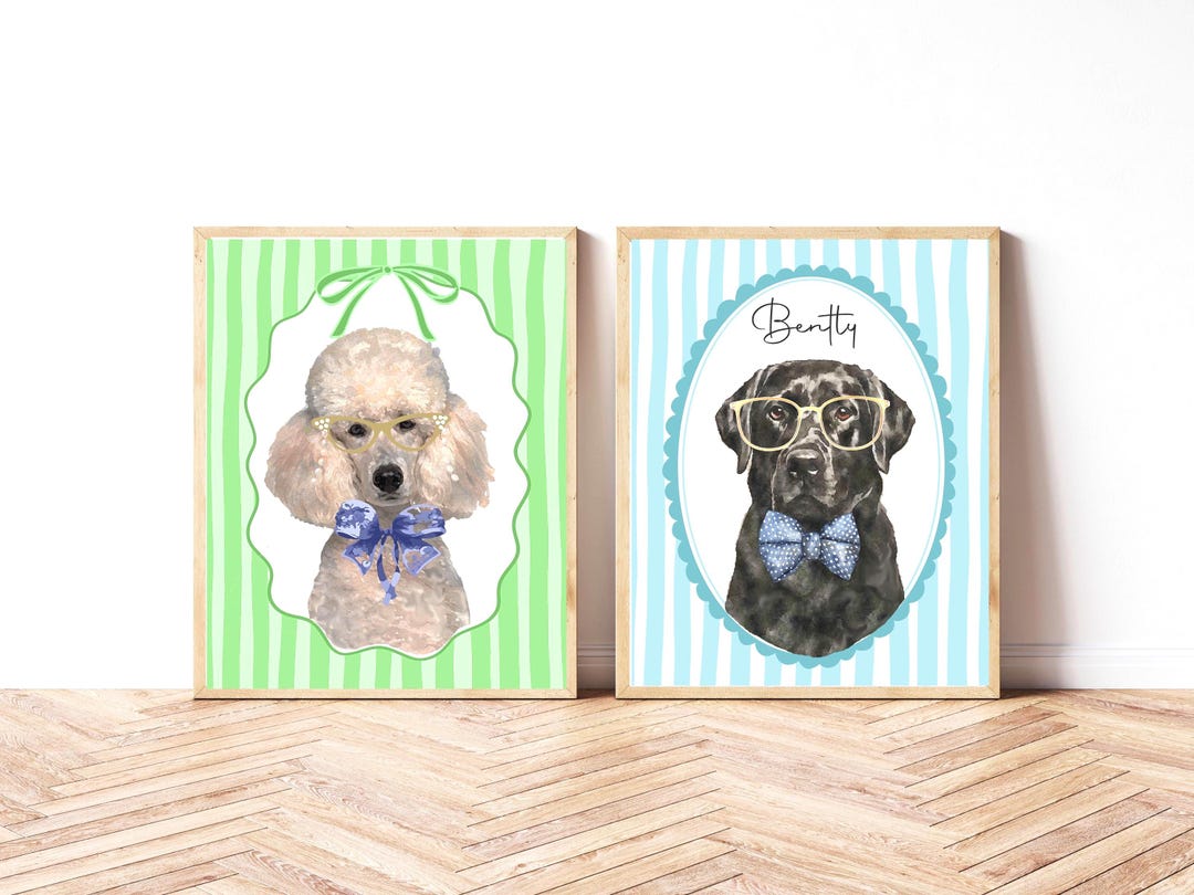 Custom, Personalized, Pet Portrait, Classy, Dog, Cat, Designer Pets ...