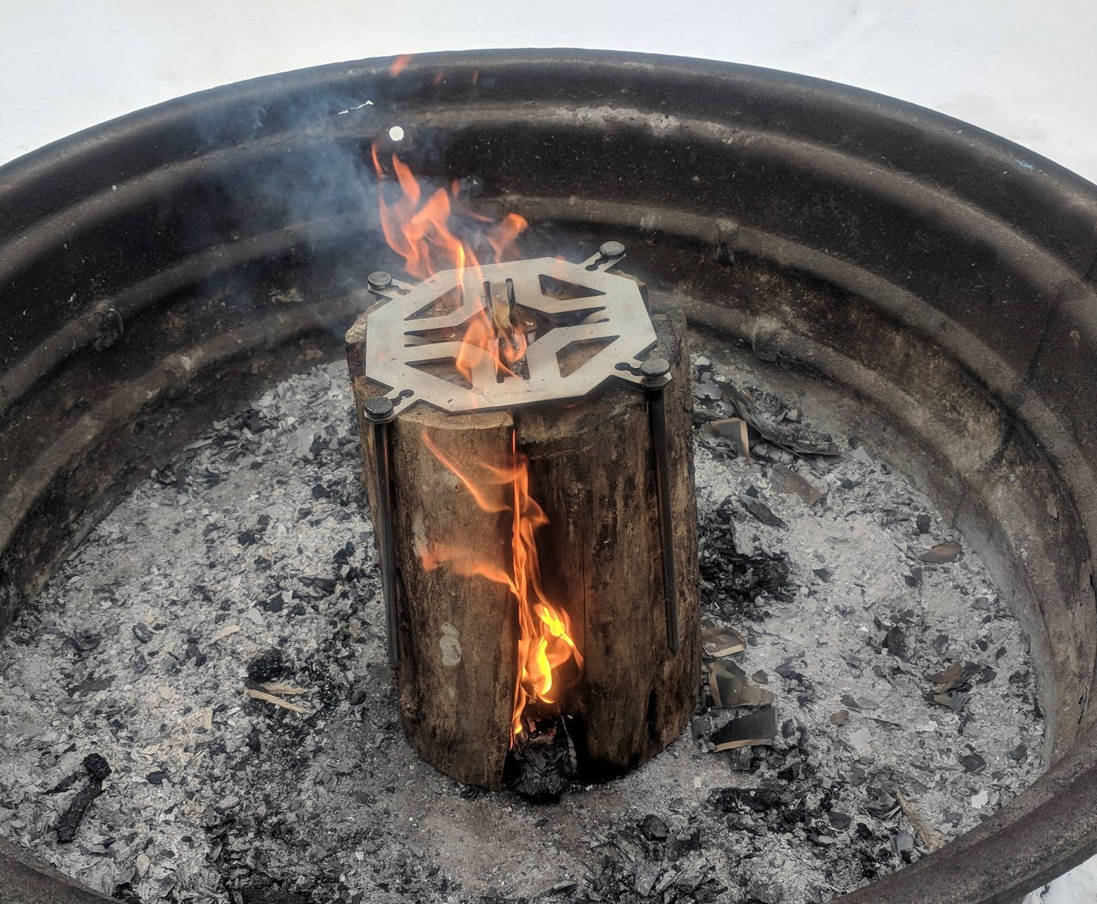 Minne-swedish Torch Lightweight Campfire Log Grill Stainless Steel - Etsy