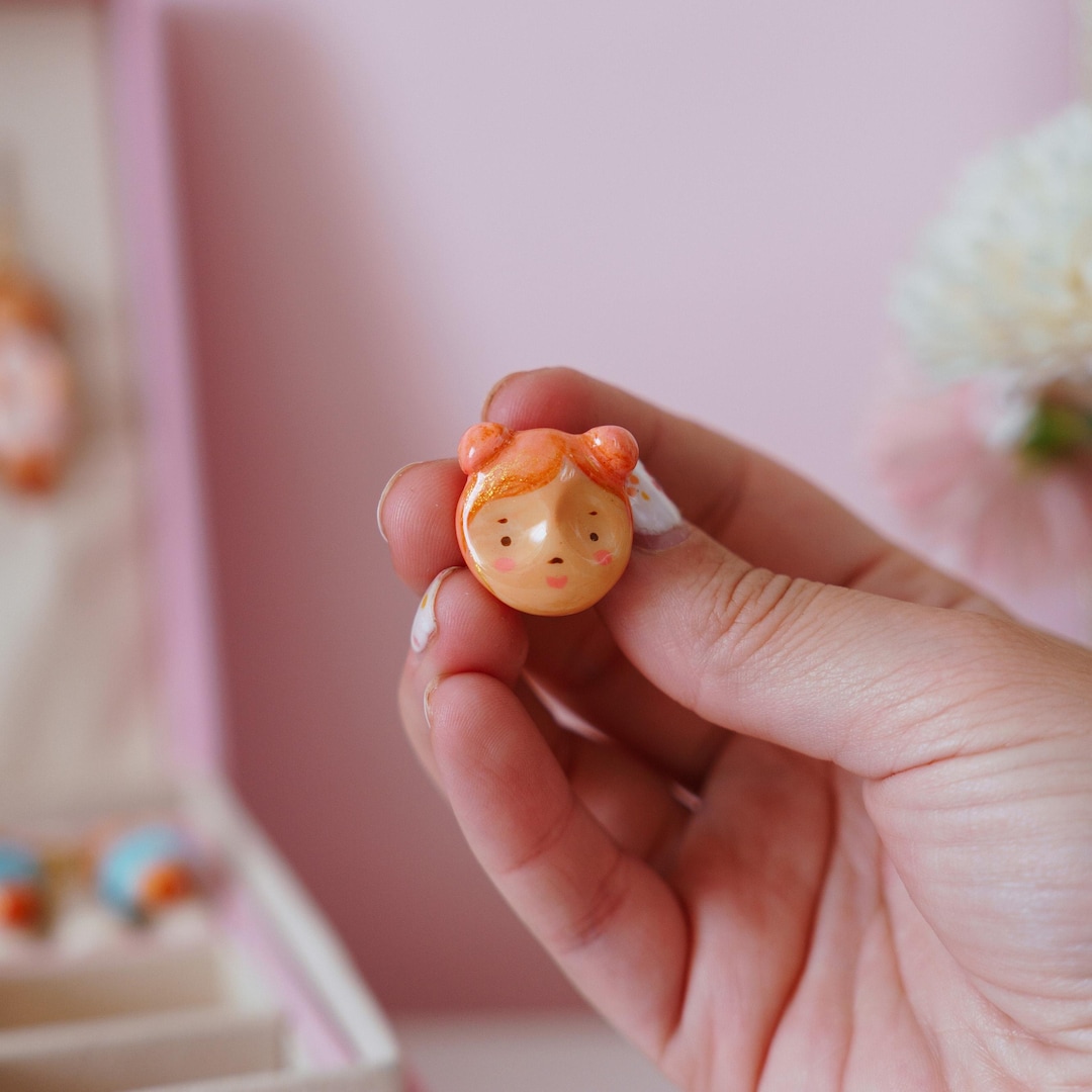 Doll Face Pin, Little Girl Brooch, Handmade Jewelry for Girls - Etsy