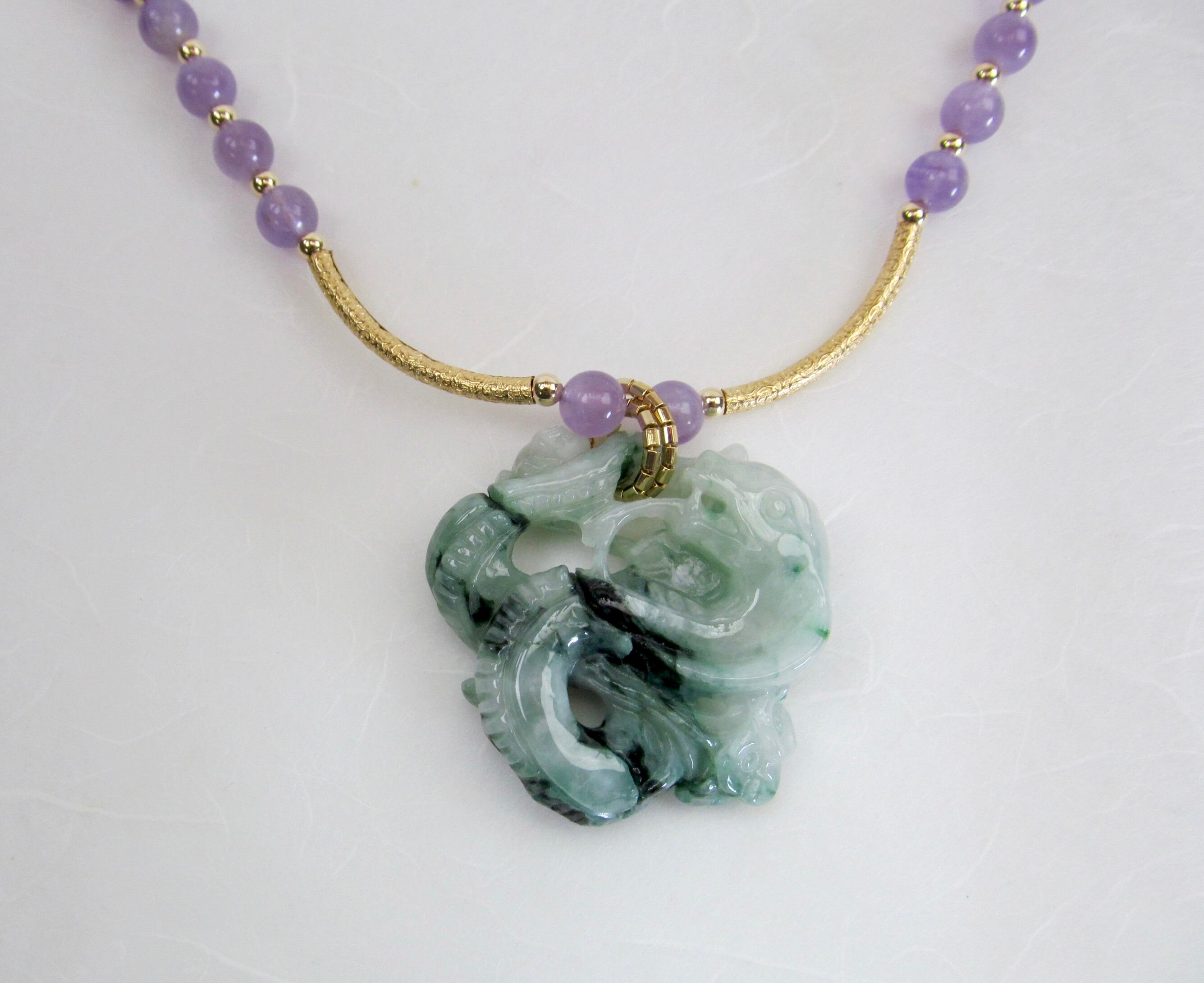 Vintage Carved Glossy Translucent Icy Jadeite Snake Pendant - Etsy