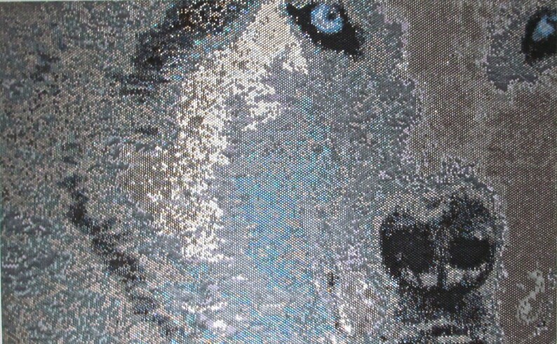 Never on Sunday / White Wolf Delica Seed Bead Tapestry / Framed Fine ...