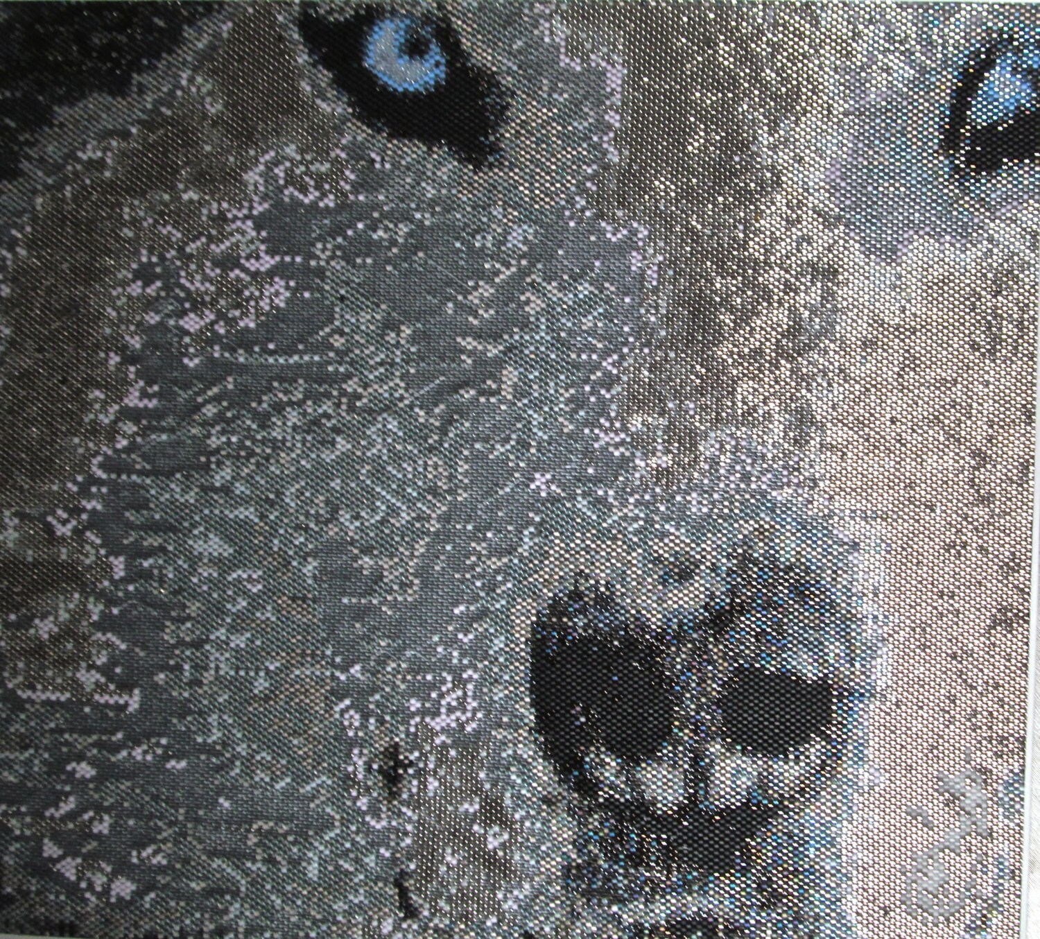 Never on Sunday / White Wolf Delica Seed Bead Tapestry / Framed Fine ...