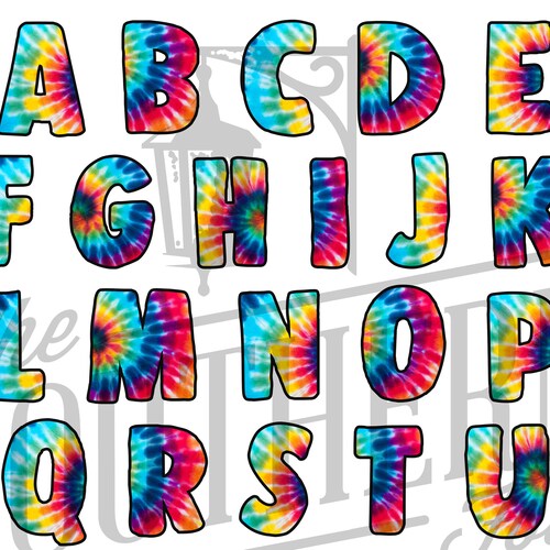 Tie Dye Alphabet 26 Letters PNG File Sublimation Letters - Etsy