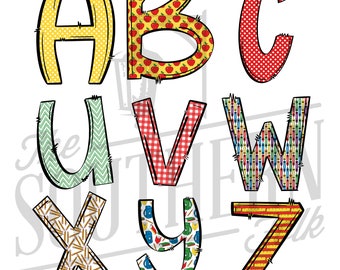Hand Drawn Alphabet Outlines TRANSPARENT Inside 26 PNG | Etsy