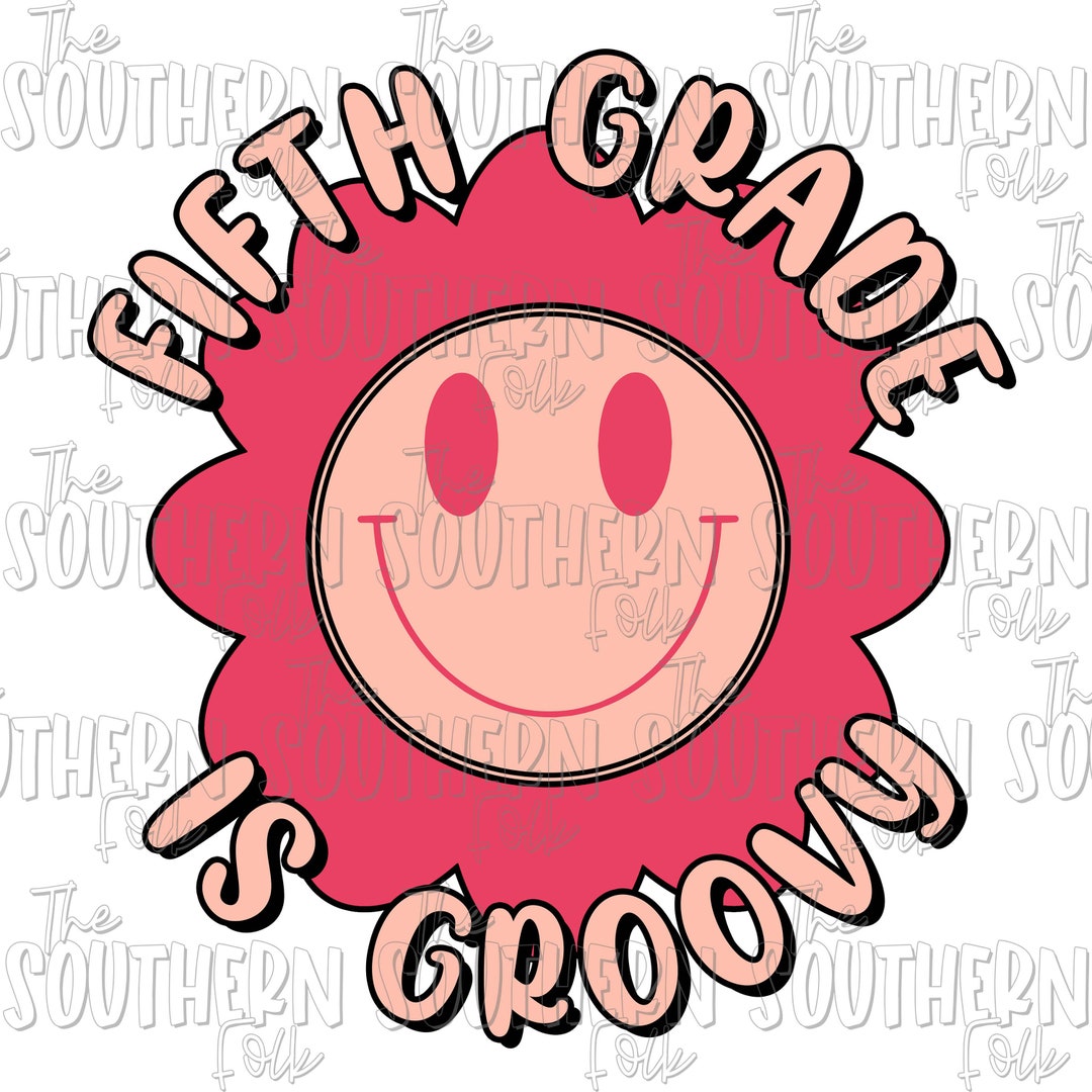 Retro Fifth Grade is Groovy PNG File, Sublimation Designs, Digital ...