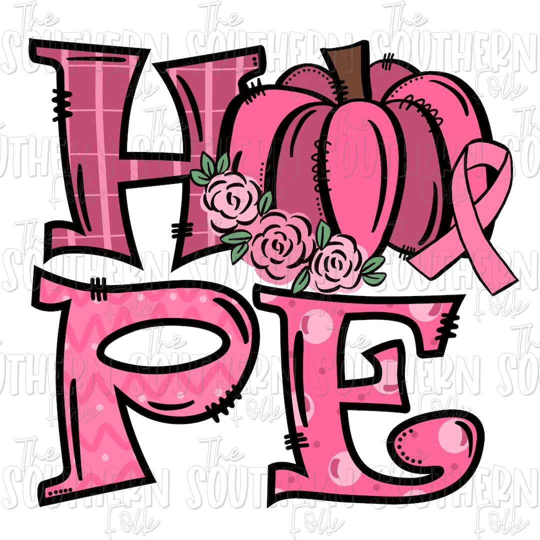 Hope, Breast Cancer Support Design PNG File, Sublimation, Digital ...