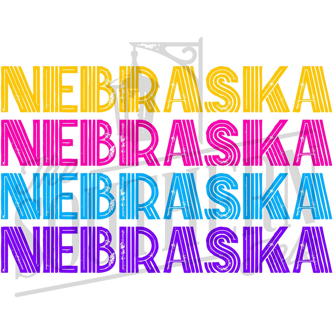 Retro Nebraska PNG File, Sublimation Design Download, Digital Download ...