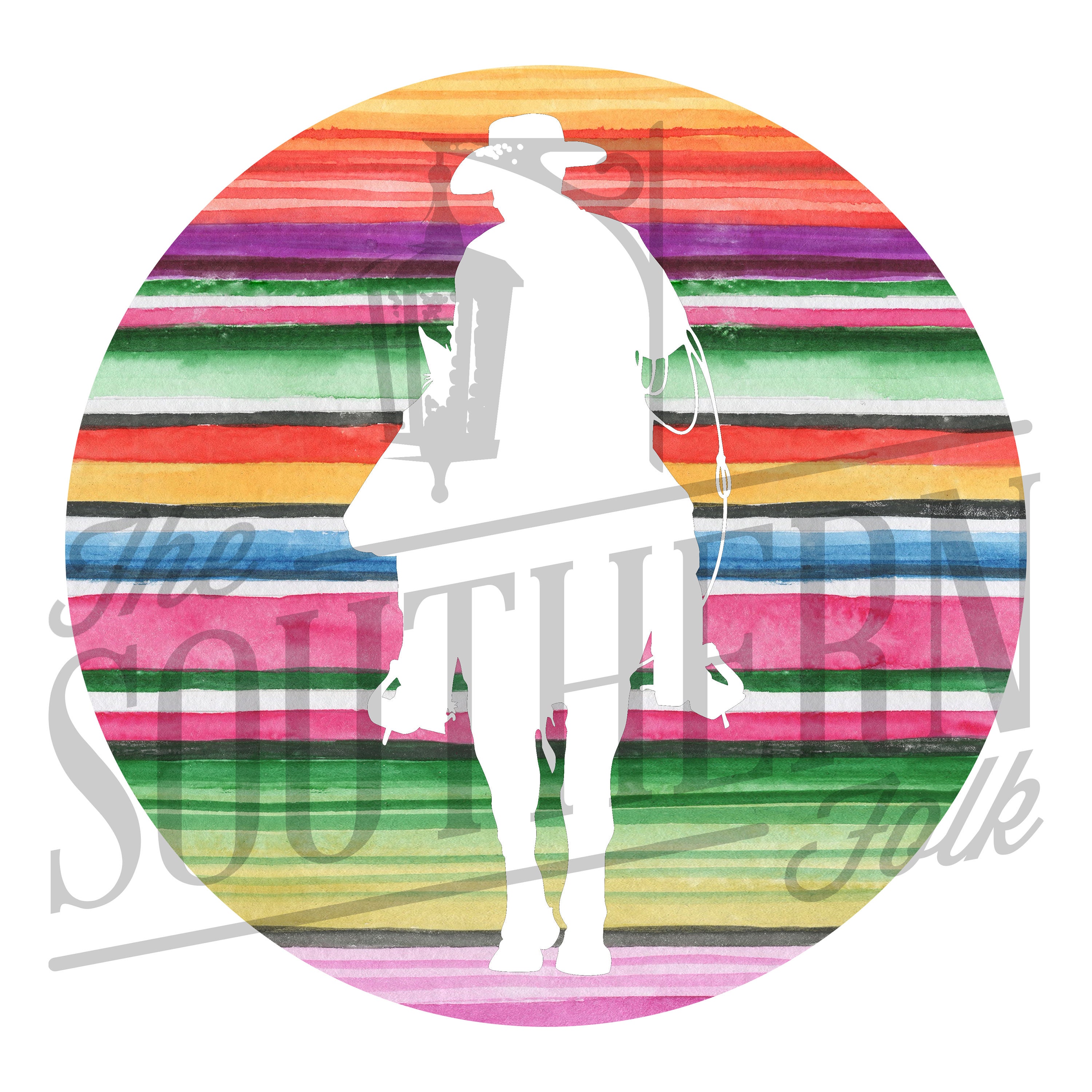 Serape Cowboy PNG File Sublimation Design Digital Download | Etsy