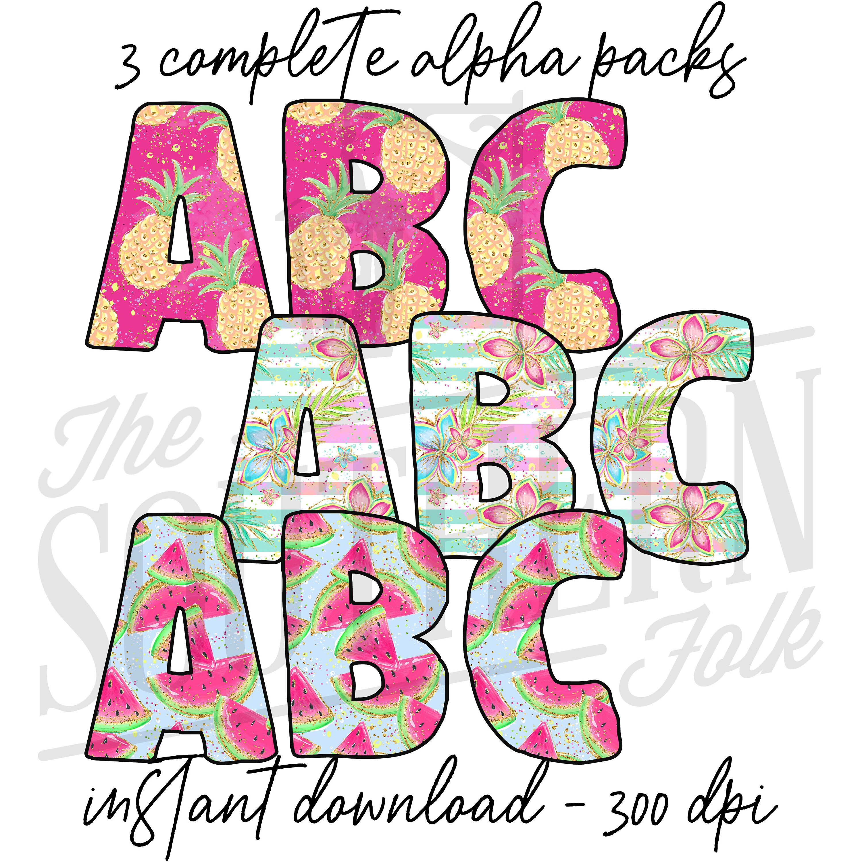 Three Pack Summer Watermelon Tropical Alpha Set Letter | Etsy