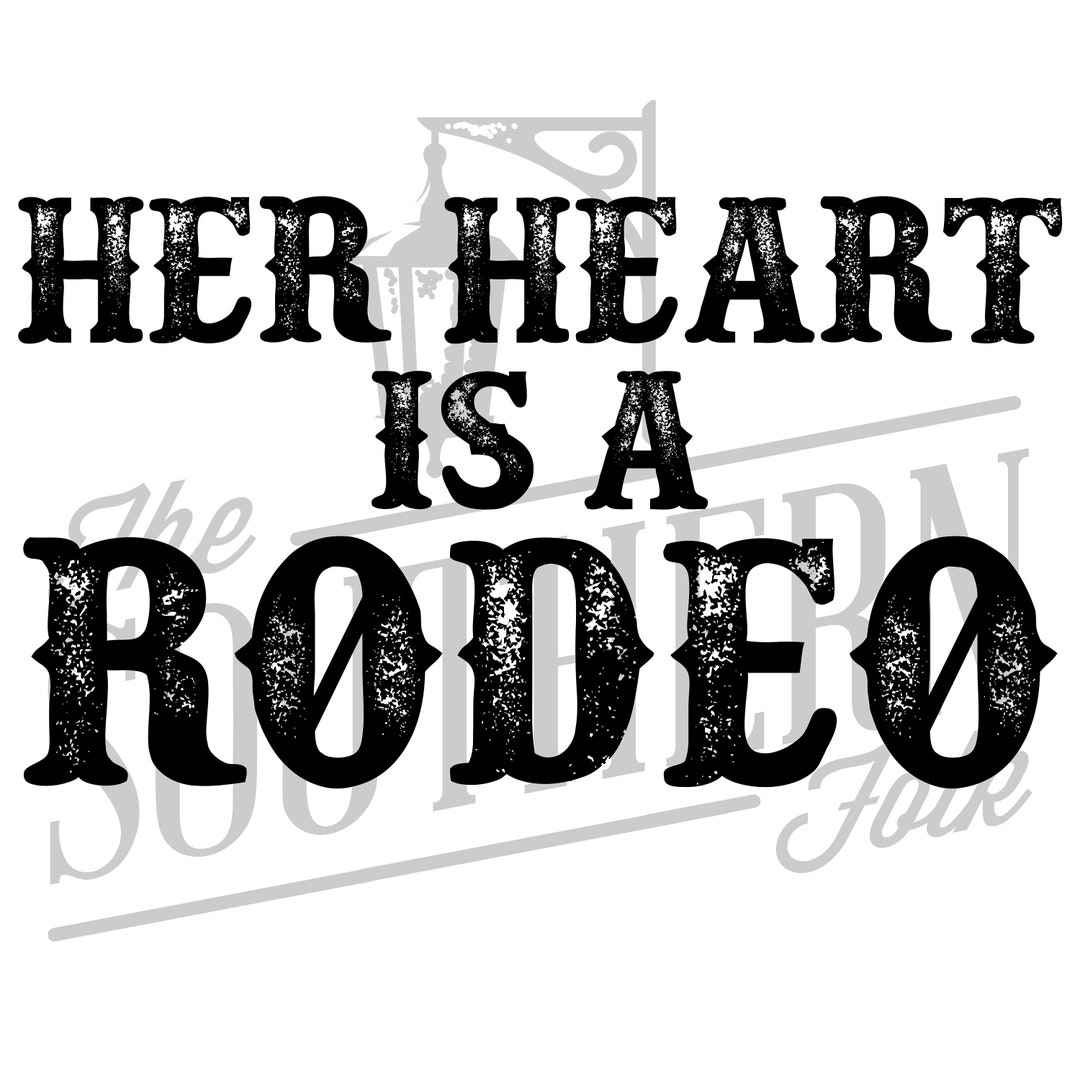 Her Heart is a Rodeo Design PNG File, Sublimation Design Download ...