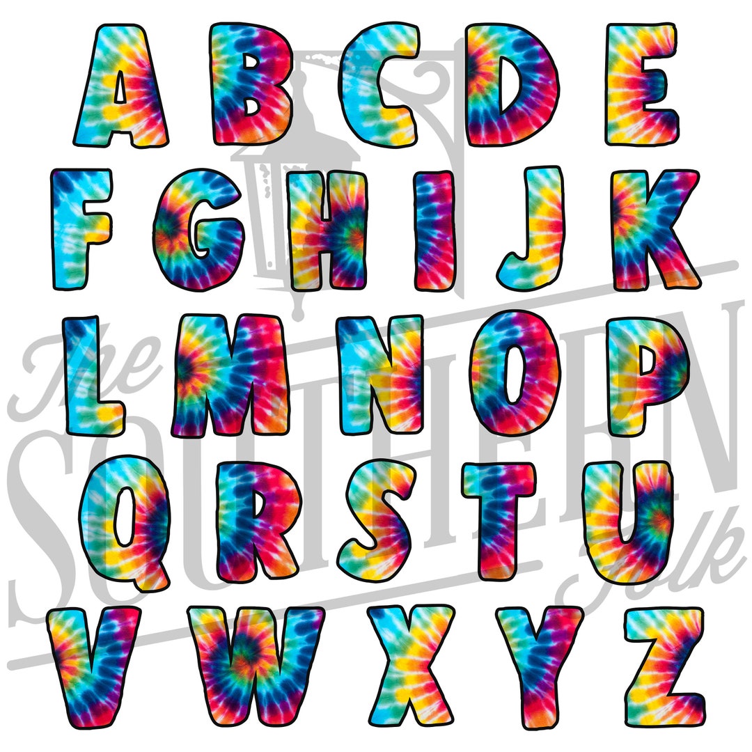 Tie Dye Alphabet 26 Letters, PNG File, Sublimation, Digital Download - Etsy