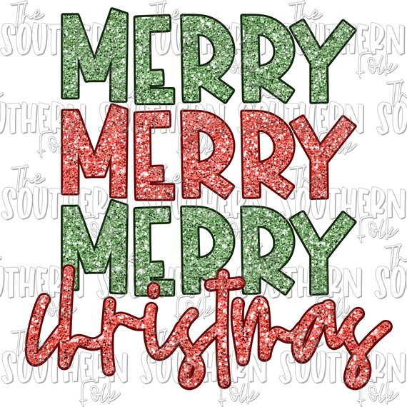 Merry Christmas Sublimation Design PNG File Digital | Etsy