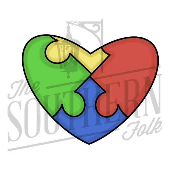 Autism Heart Design PNG File Sublimation Designs Digital | Etsy