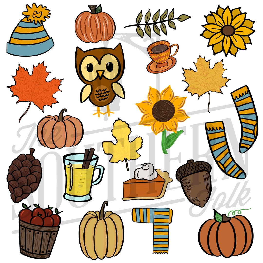 Fall Elements (20), Clipart, PNG File, Sublimation Design, Digital ...